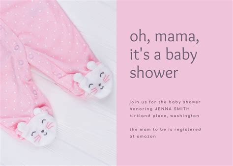 Oh Mama Pink Customizable Card Template Shutterstock