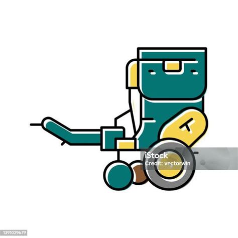 종자 드릴 농지 기계 색상 아이콘 벡터 일러스트레이션 피복 농업 장비에 대한 스톡 벡터 아트 및 기타 이미지 피복 농업 장비 건초 포장기 기계류 Istock