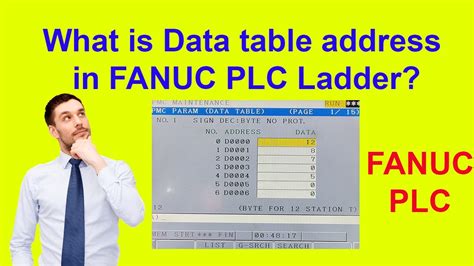 Data Tables In Fanuc Plc Ladder Youtube