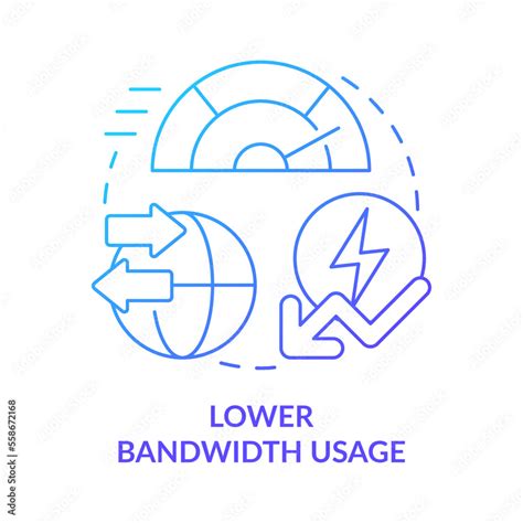 Lower Bandwidth Usage Blue Gradient Concept Icon Innovating Cloud