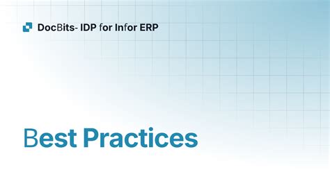 best practices docbits idp for infor erp