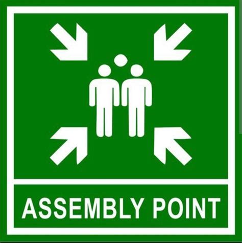 Aluminum Flourescent Safe Assembly Point Board 4d For Safety Signage