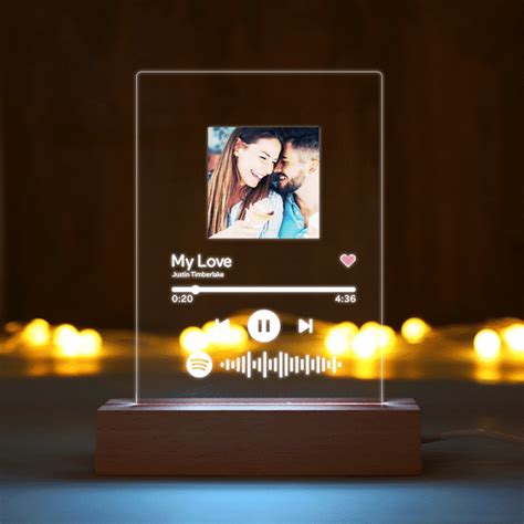 Custom Spotify Plaque And Keychain Night Light Love Is Blue