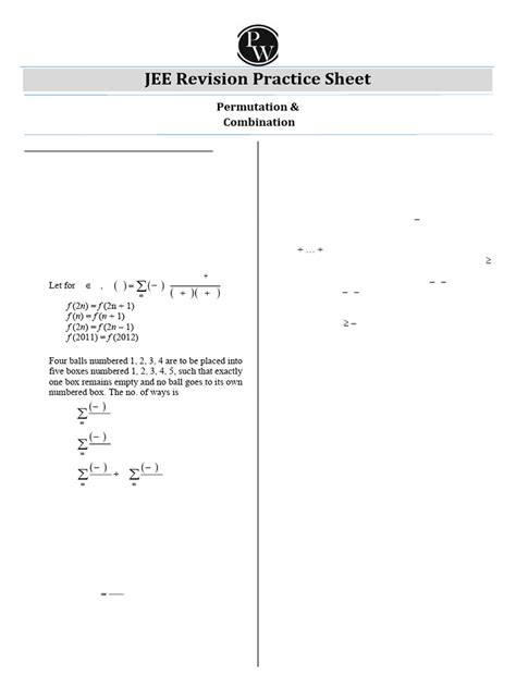 Permutations And Combinations Pdf Number Theory Mathematical Analysis