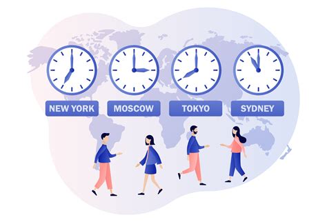 Time Zones International Time And Date Clocks Showing Local Timezone