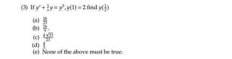solved 3 ﻿if y 1xy y3 y 1 2 ﻿find