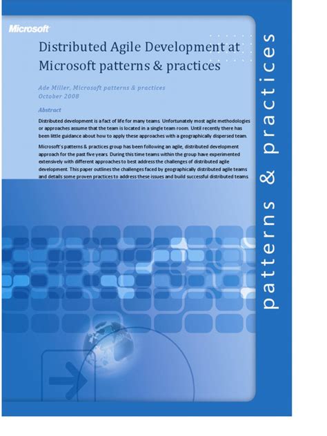 pdf distributed agile development at microsoft patterns and practices