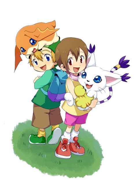 Yagami Hikari Tailmon Takaishi Takeru And Patamon Digimon And 1
