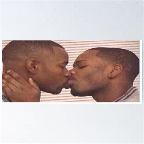 2 Black Guys Kissing Poster For Sale By Cool Blue Guy With Sunglasses