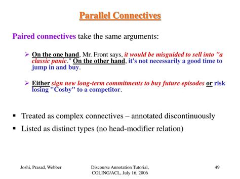 Ppt Discourse Annotation Discourse Connectives And Discourse