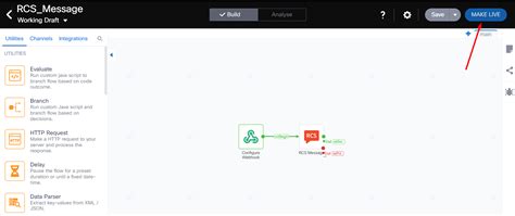 Step 1 Creating An Rcs Flow In Webex Connect