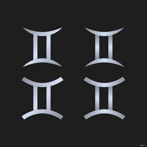 Silver Gemini Symbol Vector In Illustrator Svg  Eps Png Download