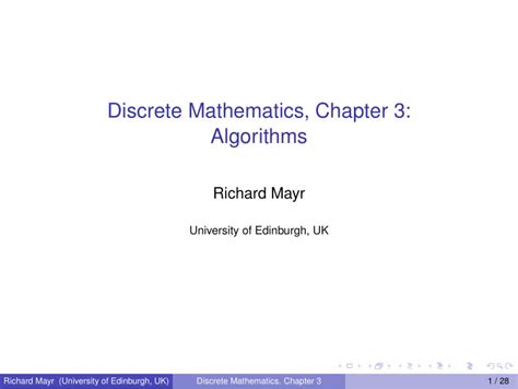 PPT Discrete Mathematics Chapter Algorithms Richard Mayr PowerPoint Presentation