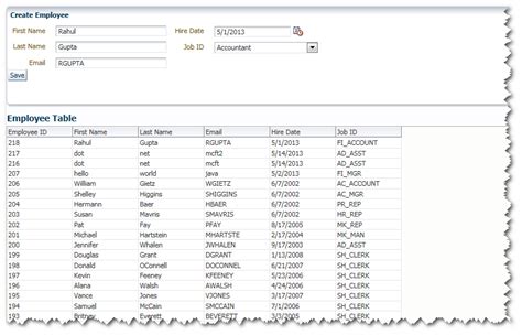 SOA OSB BPM ADF Krishnan Blog ADF Populate ADF Table Using Managed Bean And DTO