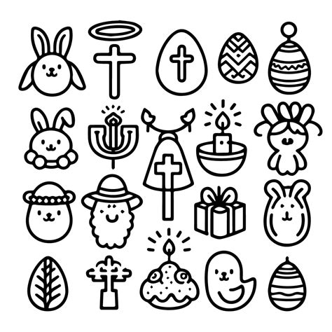 Desenhos De Imagem De Símbolos De Páscoa Para Colorir E Imprimir