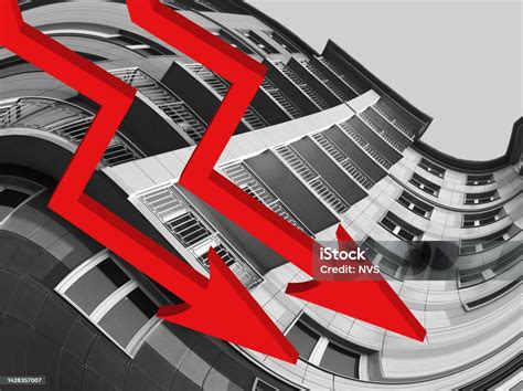 두 개의 빨간색 3d 큰 화살표 아래 표지판 새로운 다층 단색 주거용 건물 배경의 외관에 플랫 임대 판매 및 임대 아파트의 개념