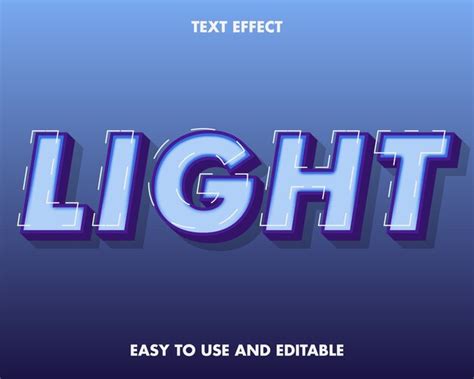 Premium Vector Text Effect Light Editable Font Style