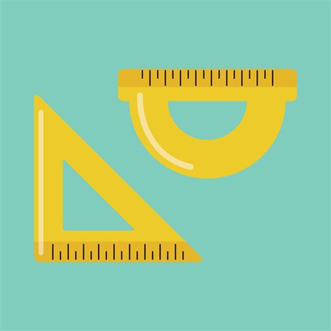 Set Yellow Rulers In Flat Style Triangle Ruler And Protractor 47550001 Vector Art At Vecteezy