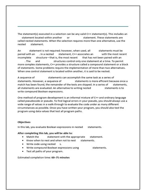 lab 4 3 using nested if and if else statements pdf c