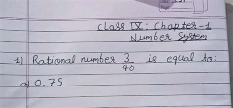 CLass IX Chapter Number System Rational StudyX