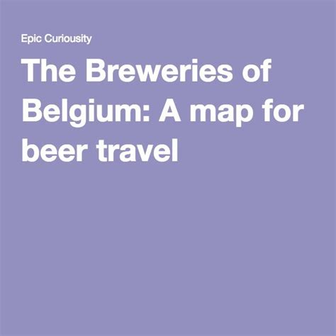 Belgium Beer Tour Map