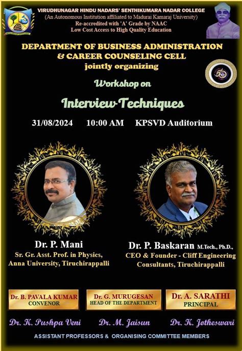 Vhnsncollege Vhnsnc Vhnsn Bba Careercounseling Workshop Interviewtechniques Interview