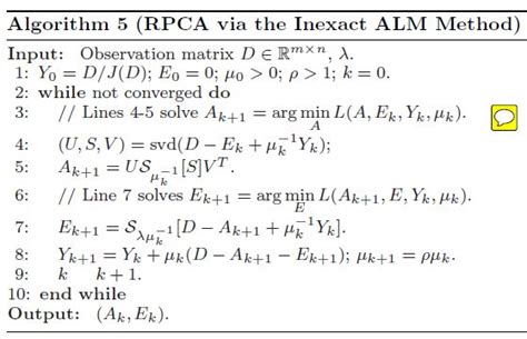 论文笔记 Augmented Lagrange Multiplier Method For Recovery Of Low Rank Matrices Csdn博客
