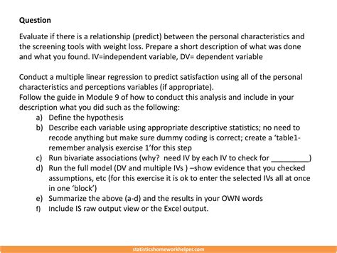 Multiple Linear Regression Homework Help Ppt