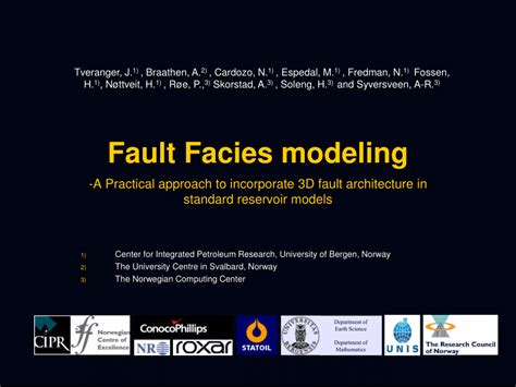 Pdf Fault Facies Modelling A Practical Approach To Incorporating 3d