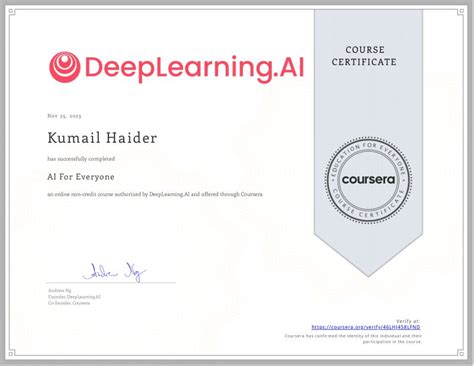 Kumail Haider On Linkedin Im Happy To Share That Ive Obtained A New Certification Ai For