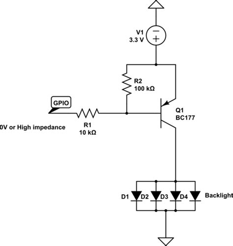 Circuit Design Driving An Lcd Backlight Using A Pnp Transistor Electrical Engineering Stack