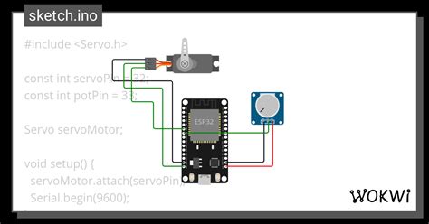 Control Servo With Potentiometer Wokwi ESP32 STM32 Arduino Simulator