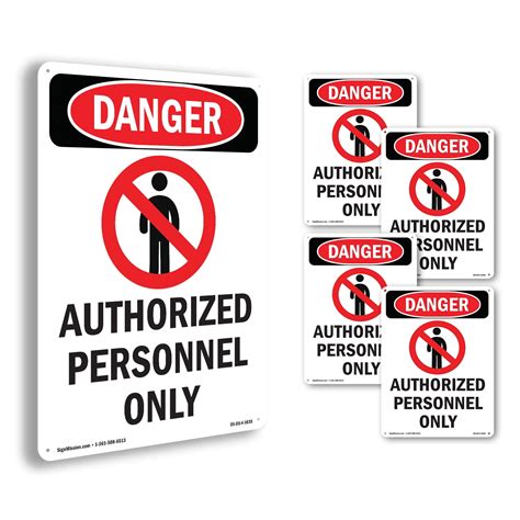 Authorized Personnel Only Osha Danger Rigid Plastic Sign 24 Inch X 18