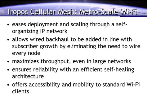 Ppt Broadband Data Anytime Anywhere The Tropos Cellular Wi Fi Mesh Powerpoint Presentation