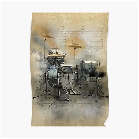 Drummer Vintage Drum Set Poster For Sale By Adamandrewsau Redbubble
