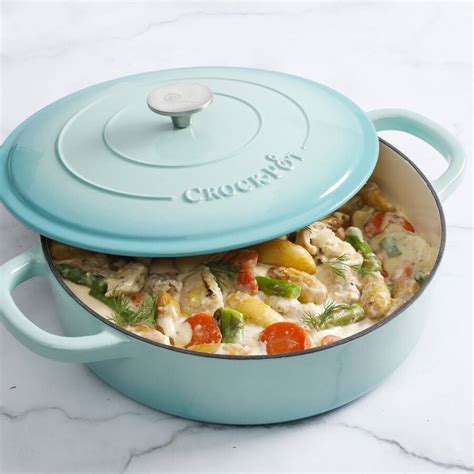 Crockpot Crock Pot Artisan 5 Quart Enameled Cast Iron Braiser Pan With