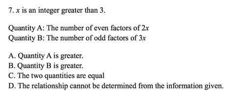 solved 7 x is an integer greater than 3 quantity a the