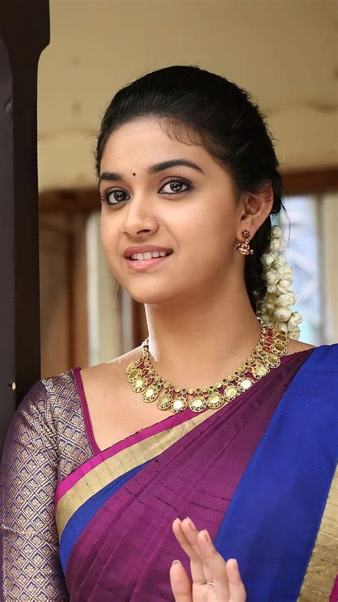 Keerthi Suresh Saree Beauty Tamil Actress Hd Phone Wallpaper Pxfuel