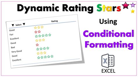 Dynamic Rating Stars Using Conditional Formatting Conditional