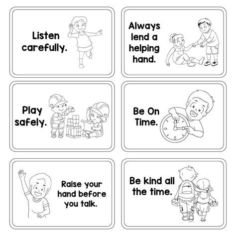 Rules Worksheet For Kindergarten Printable And Enjoyable Learning