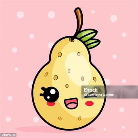 웃는 배나무 캐릭터 웃고 윙크 귀여운 과일 벡터 일러스트 레이 션 귀여운 가공의 인물에 대한 스톡 벡터 아트 및 기타 이미지 가공의 인물 건강한 생활방식 건강한