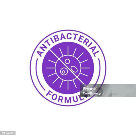 Antibacterial Formula Vector Label Stamp Stock Illustration Download