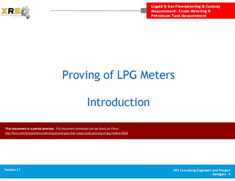 Liquid Gas Flow Case Study Proving Of LPG Meters PPT Slide Deck