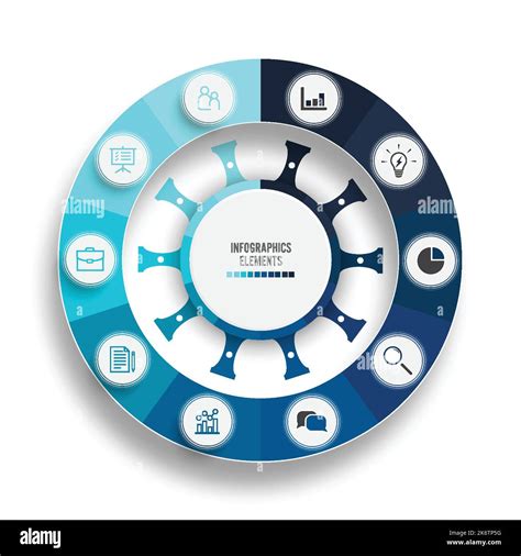 Abstract Circle Chart Infographic Template With 10 Options For Presentations Advertising