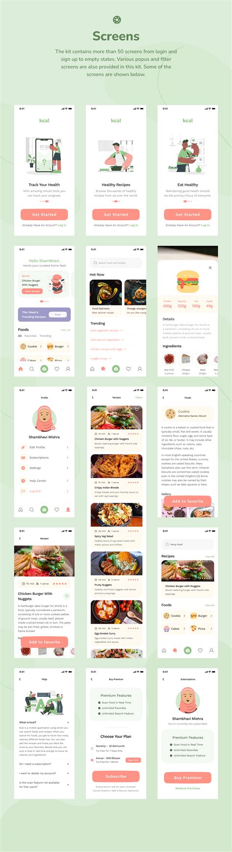 Nutrition App UI Kit Behance