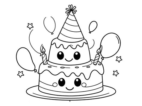 19 Desenhos De Bolo De Aniversário Para Colorir