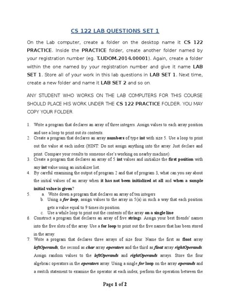 cs 122 lab questions set 1 practice inside the practice folder