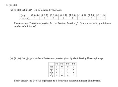 Solved 8 10 Pts A 6 Pts Let F B3 → B Be Defined By