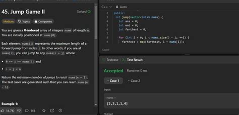 Vinoth D On Linkedin Leetcode Problemsolving Jumpgame Algorithms