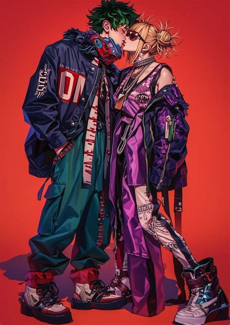 Himiko Toga And Izuku Midoriya Himiko Toga Izuku Mha Cyberpunk